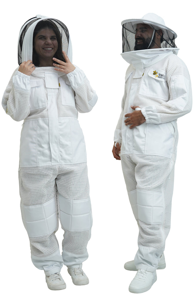 3-Layer Super Cool Mesh Beekeeping Suit With Dual Veils, Gloves & Ankle Protector | Ultimate ...